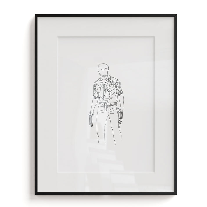 Logan Minimalist Line Art Print by ElliotDrawsStuff